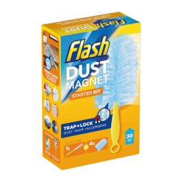 Flash Dust Magnet Duster Starter Kit, 1 Handle & 4 Refills Trap & Lock ...